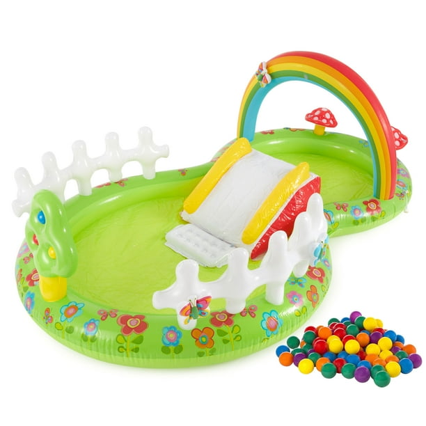 Intex Inflatable My Garden Play Center Pool w/Plastic Fun Ballz, 100 ...