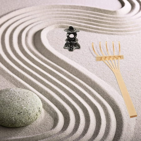 9 Pieces Mini Zen Garden Sandbox Zen Garden Rake Tools Desktop Bamboo ...