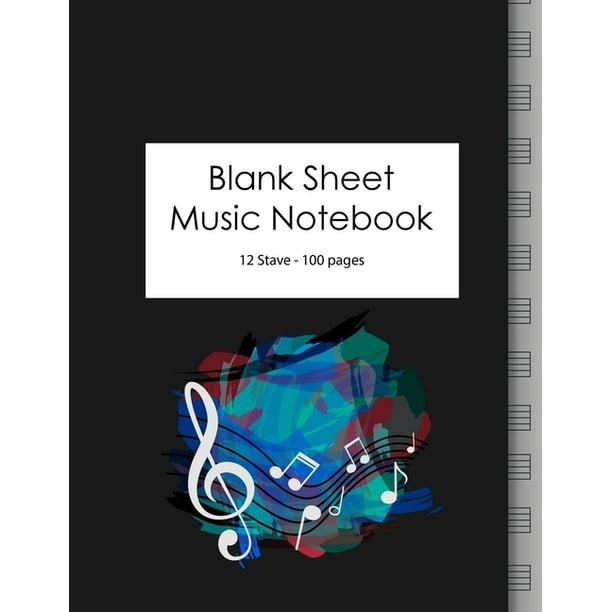 Blank Sheet Music Notebook : 100 Large Pages - 12 Stave (Paperback ...