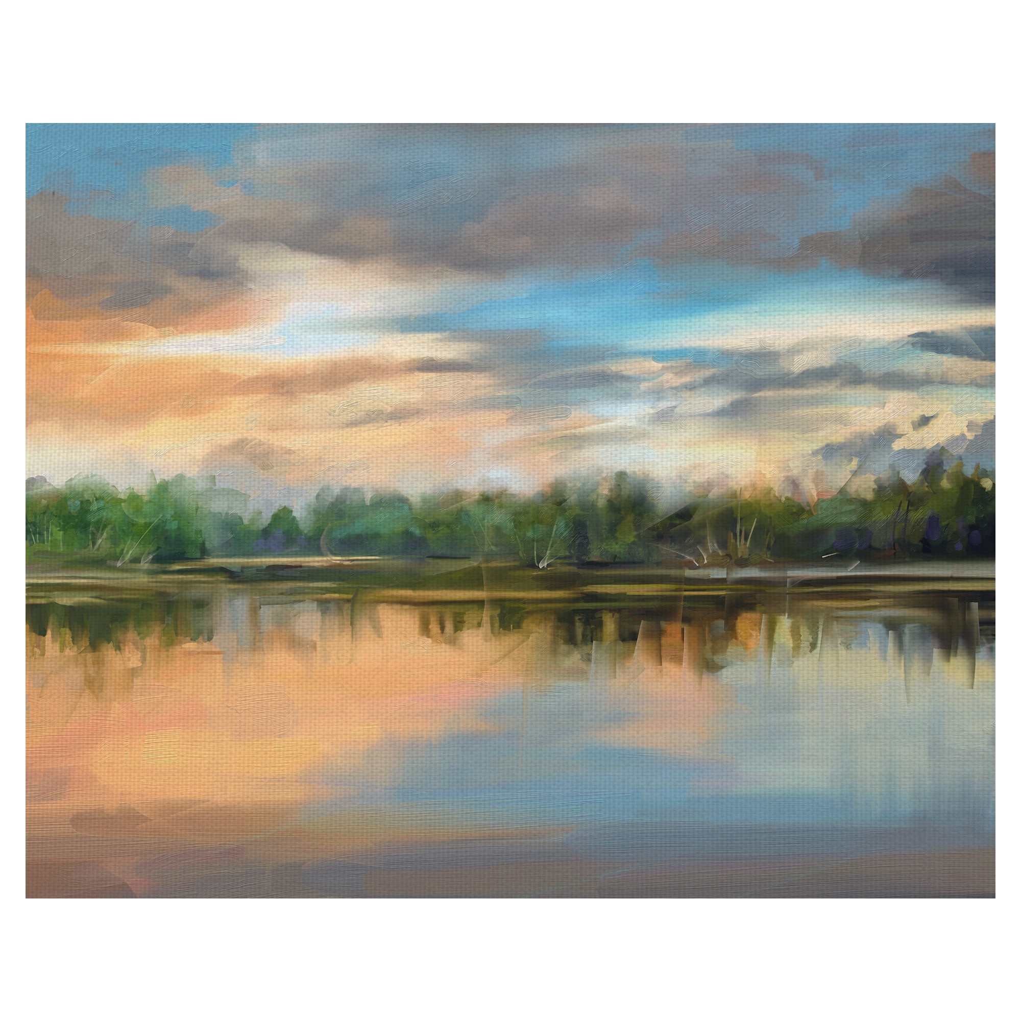 Masterpiece Art Gallery Lakeside Sunset Light By Studio Arts Canvas Art ...