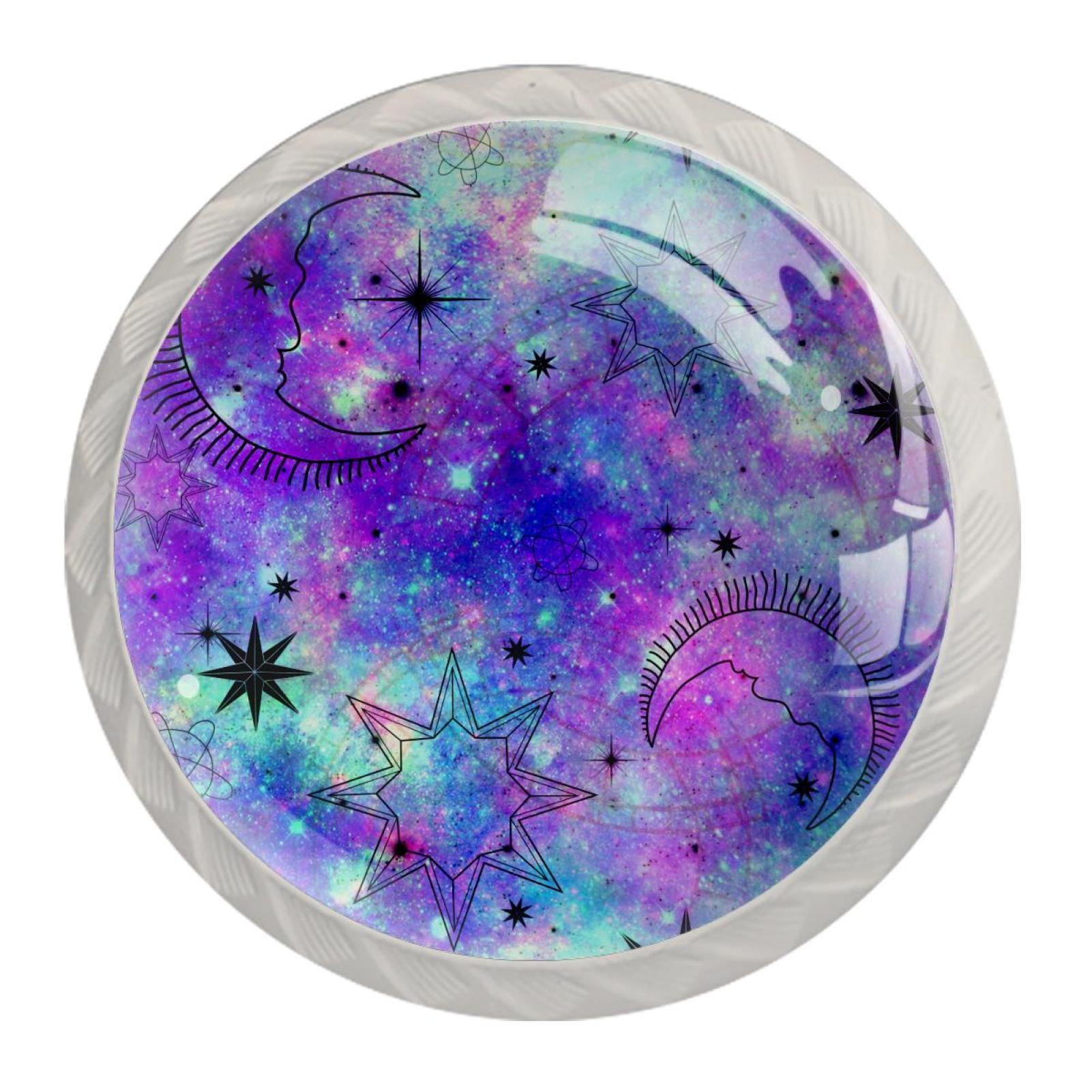 4 Pcs Astrological Galaxy Print Knobs for Kitchen Cabinet Cupboard ...
