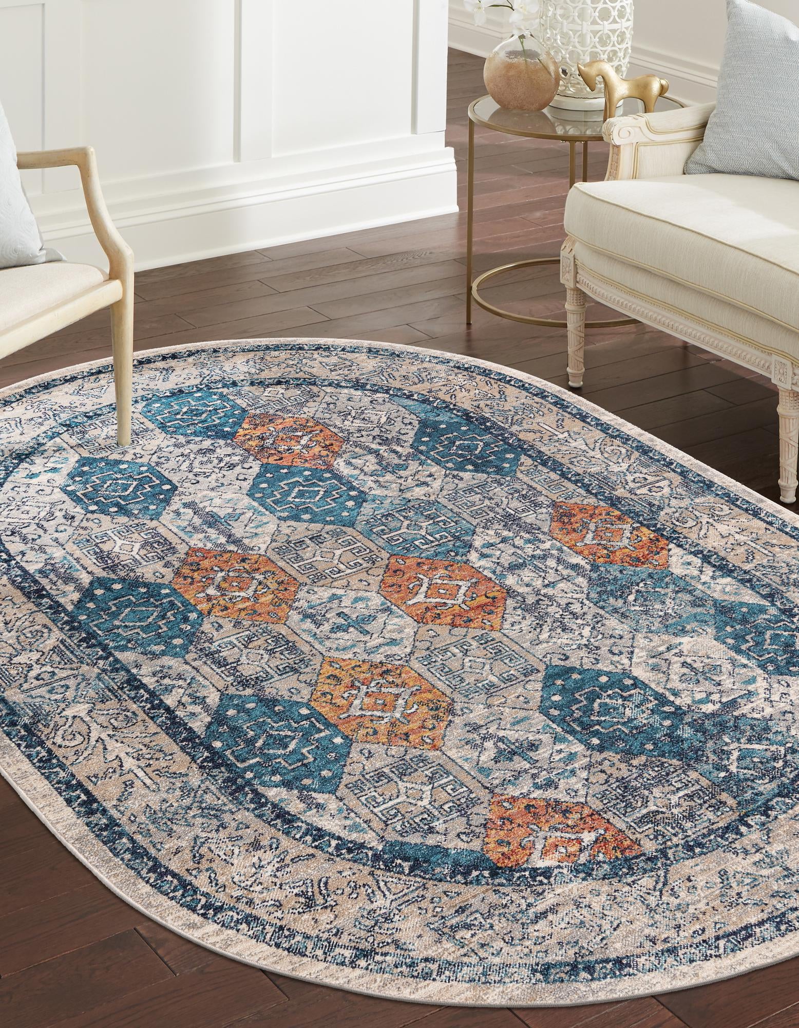 Rugs.com Lola Collection Rug – 5' x 8' Oval Oval Multi Medium Rug ...