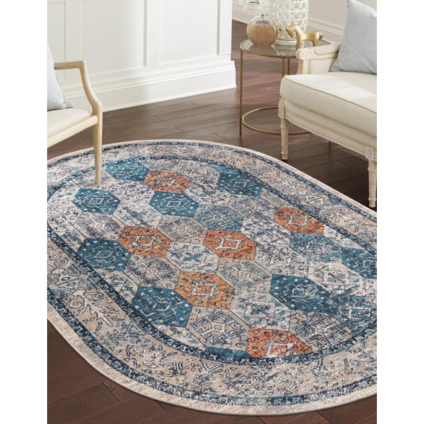 Rugs.com Lola Collection Rug – 4' x 6' Oval Multi Medium Rug Perfect ...