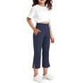Chiccall Girls Split Ankle Kick Capris Pants Summer Trendy Elastic High ...