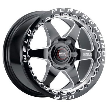 17x9 WELD Performance S107 Laguna Gloss Black and Milled Wheel 5x4.75 ...