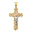 Finest Gold 14K Two-Tone Cara Vaca Crucifix Pendant - Walmart.com