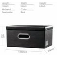Collapsible Storage Box with Lid [3-Pack] Leather Fabric Foldable ...