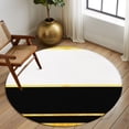 Gold Line 6FT Round Area Rugs for Living Room Black Color Block ...