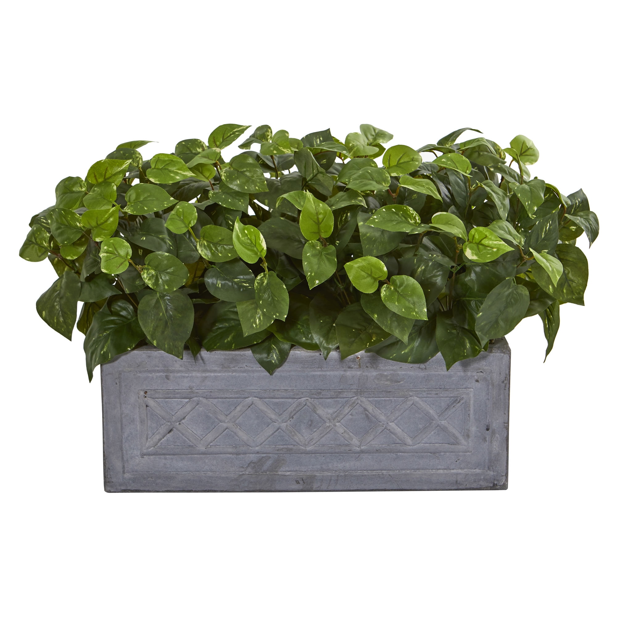 Nearly Natural Pothos Artificial Plant in Stone Planter - Walmart.com