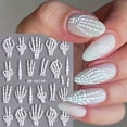 2pcs Halloween Skull Nail Art Stickers Art Nail Wraps - 5D Embossed ...