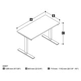 Bestar 24" x 48" Electric Height Adjustable Table, Multiple Colors ...