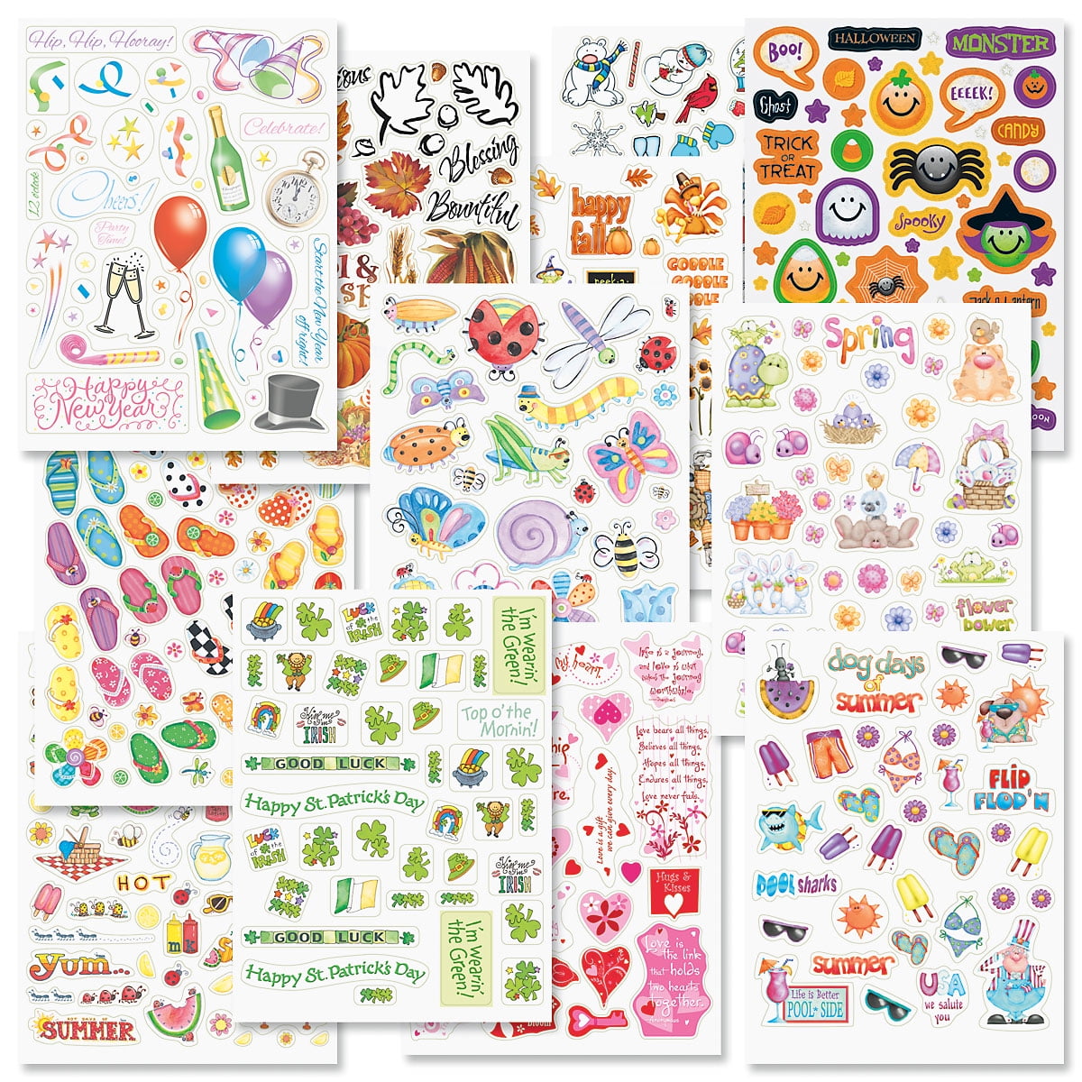 Current Year-Round Holiday & Event Sticker Value Pack, 12 sheets ...