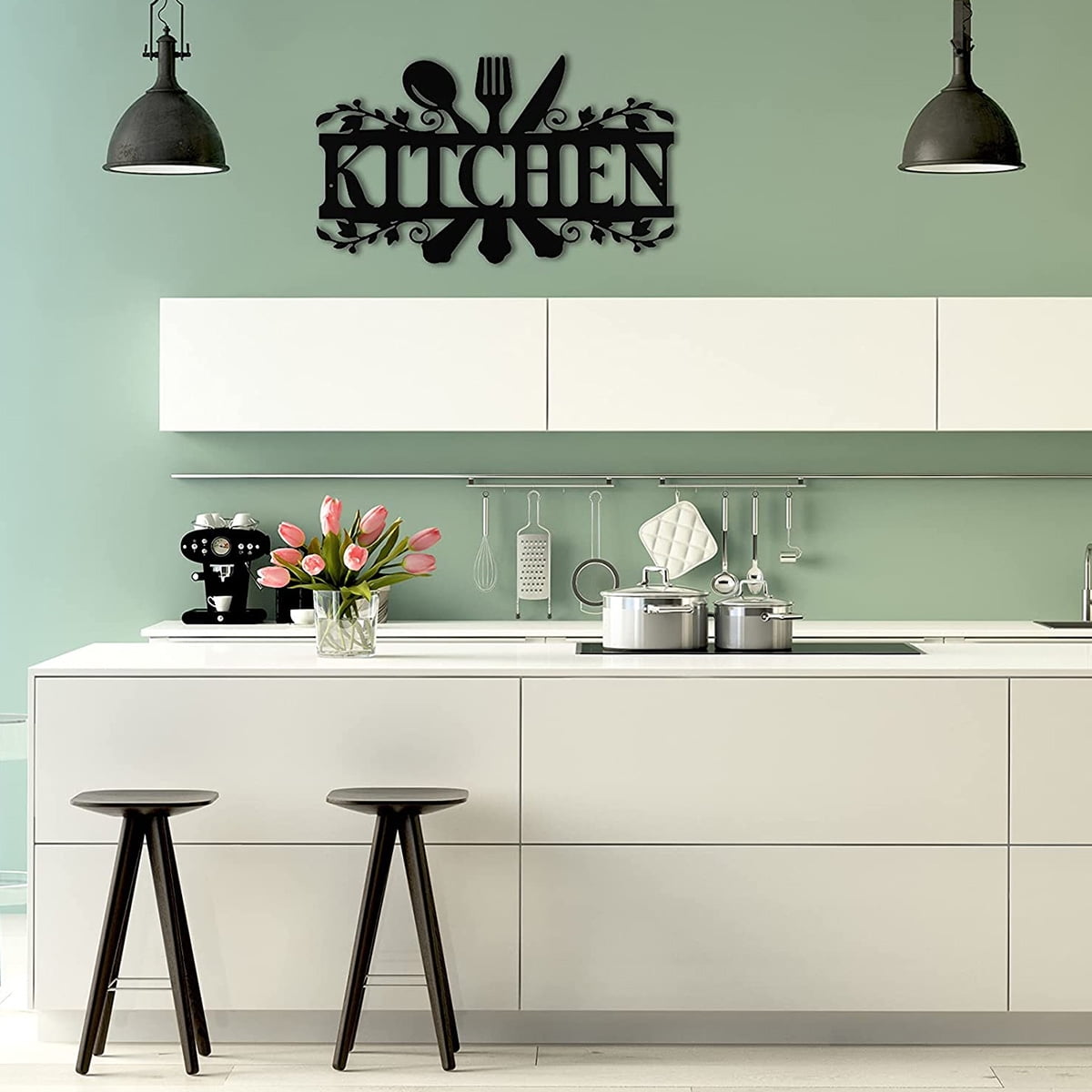 Metal Kitchen Sign Wall Decor 35x22CM Rustic Style Kitchen Wall Sign ...