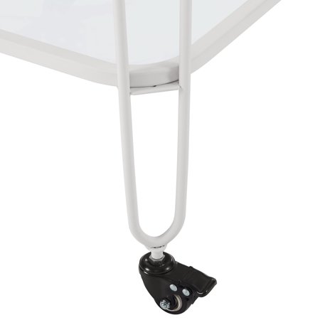 Manor Park Urban Industrial Metal and Glass Serving Bar Cart - White ...
