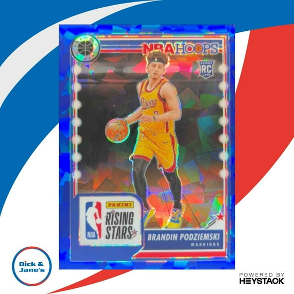 2023-24 Hoops Premium Stock Brandin Podziemski Rising Stars Blue Ice ...
