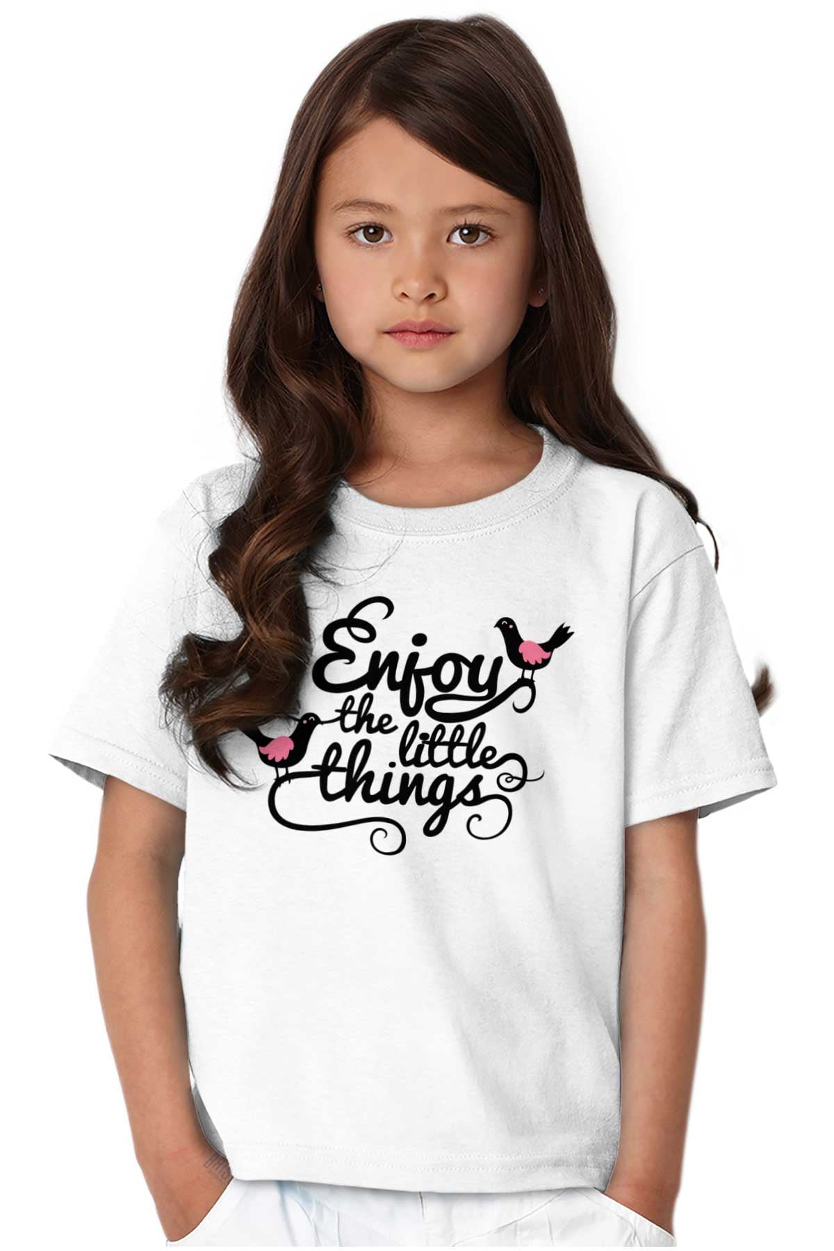 Cute Enjoy the Little Things Birds Girls Kids T Shirt Tees Teen Brisco ...