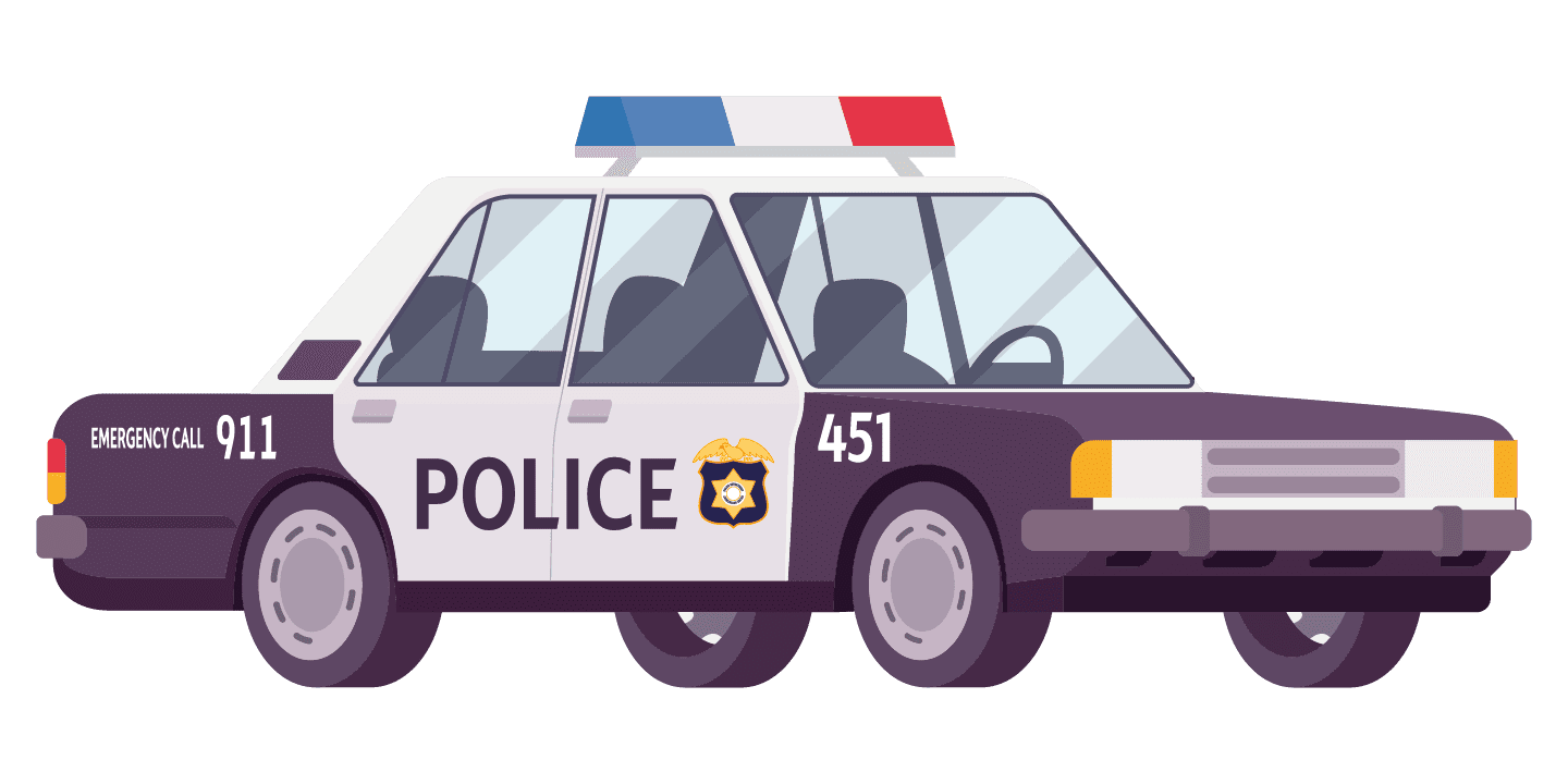 Police Car Artwork Vinyl Wall Decal - 911 Emergency Vehicle Art Drawing ...