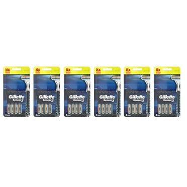 Gillette Sensor3 Razor Blade Refills for Men, 8 Count - Pivoting Head ...