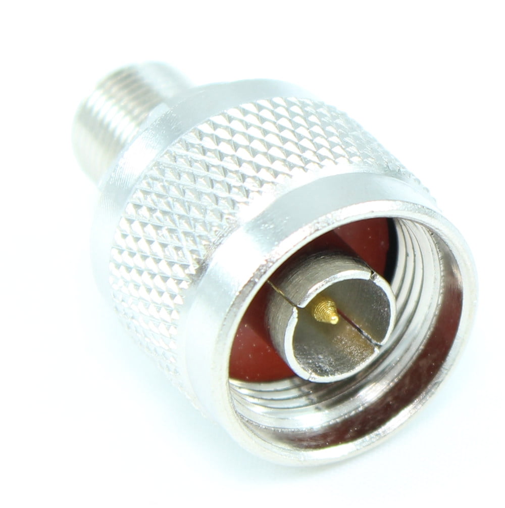 Coax F-Type Female to N-type Male Adapter, Threaded, Nickel Plated ...