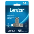 Lexar JumpDrive D400 USB 3.1 Dual Drive with USB-C and USB-A Connectors ...