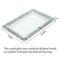 "Large Decorative Glass Crystal Vanity Tray, 12"" x 8"" Mirrored Serving Tray for Wedding ...