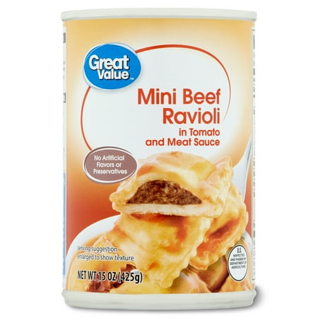 Great Value Mini Beef Ravioli in Tomato and Meat Sauce 15 oz – Walmart ...