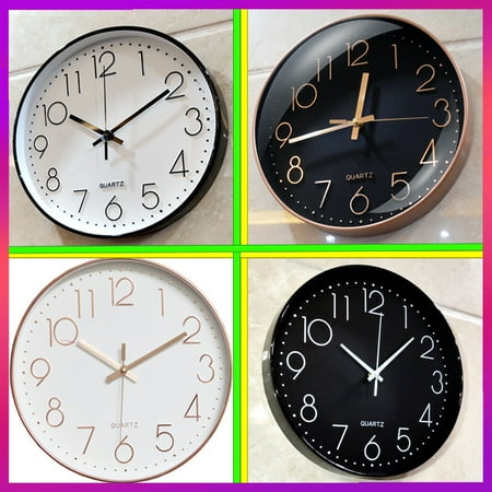 Large Rectangular Wall Clock - Classic 33cm Silent Clock for Living ...