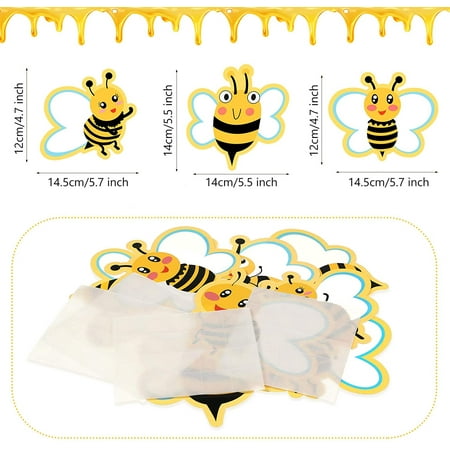 45 Pieces Bee Cutouts Cards Bee Shaped Paper-Cuts Cute Bee Theme ...