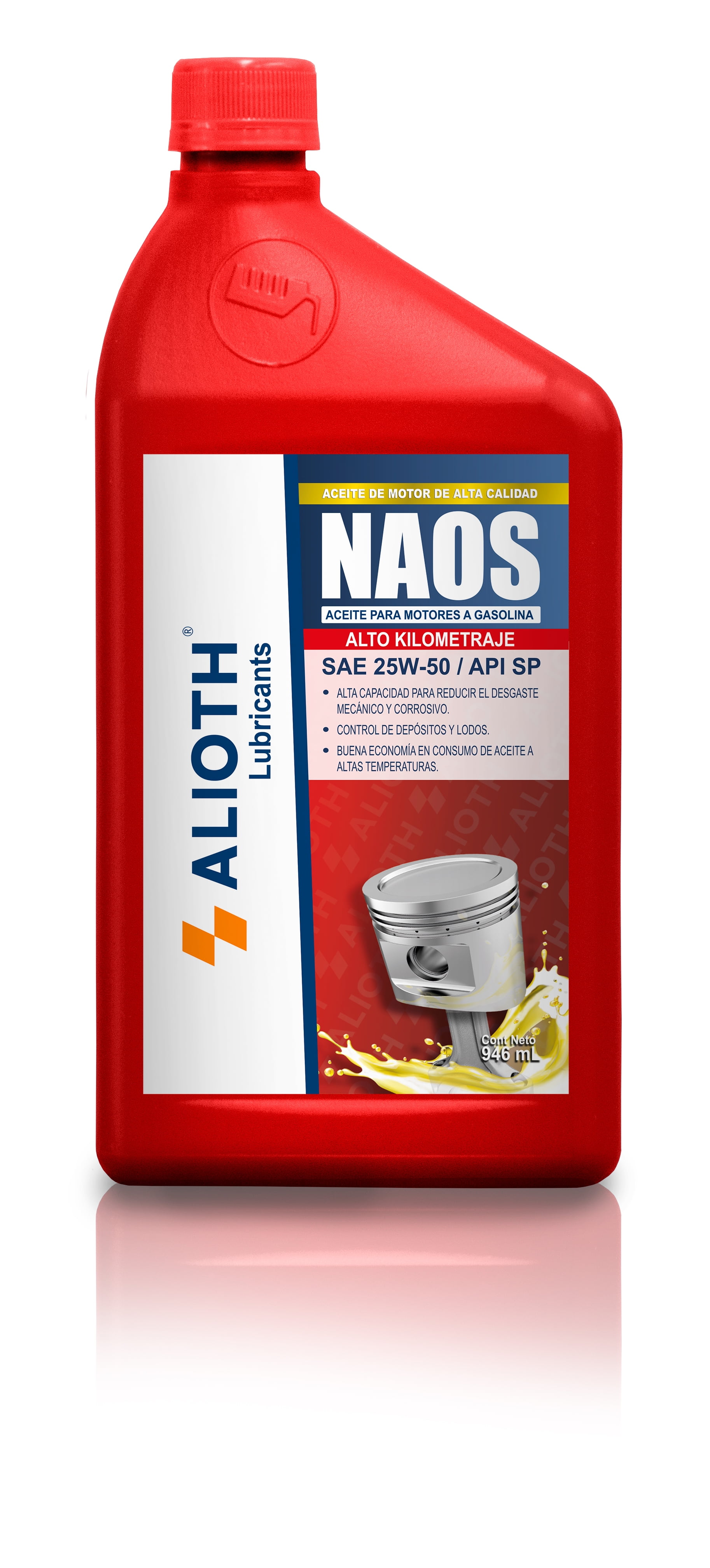 LUBRICANTE PARA MOTOR GASOLINA - SAE 25W-50 SP ALTO KM MINERAL ALIOTH ...