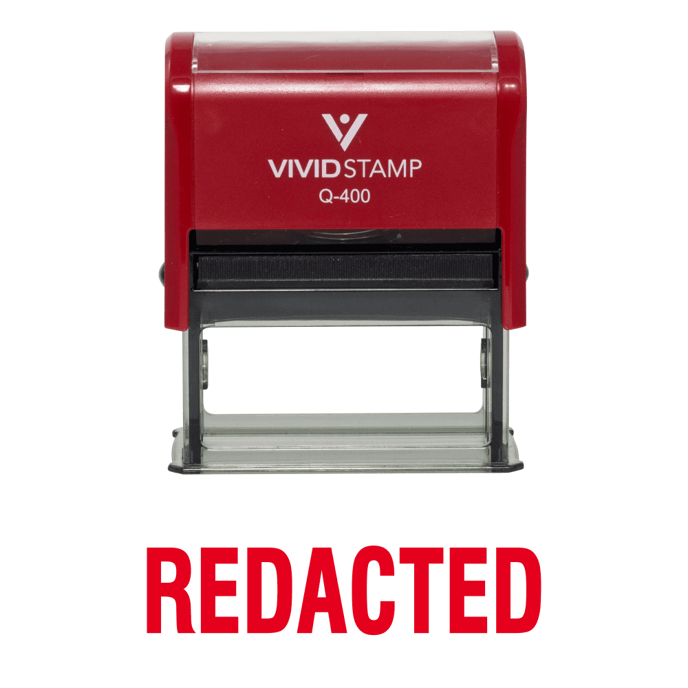 Vivid Stamp Redacted Self Inking Rubber Stamp (Red Ink) - X-Large ...