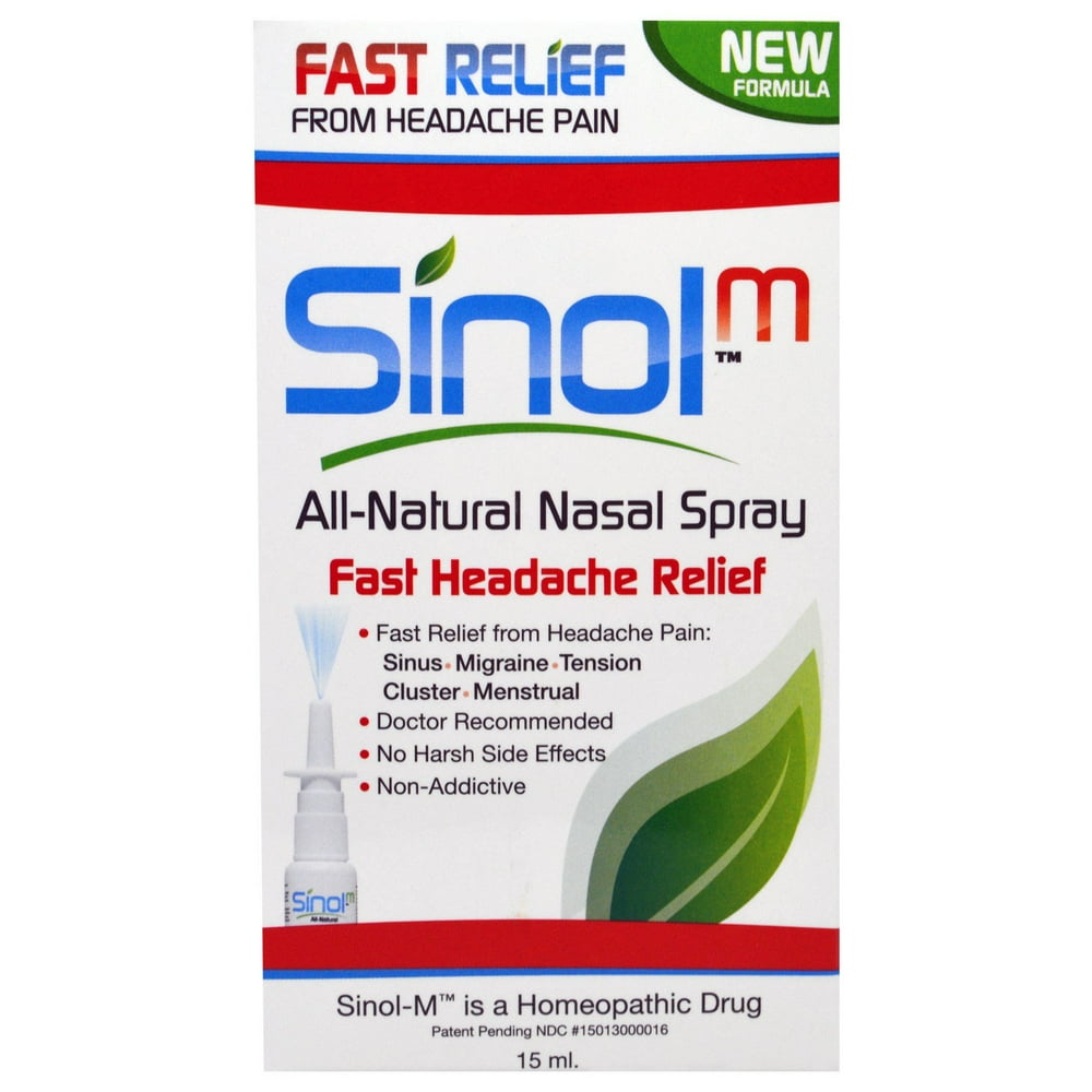 Sinol SinolM All-Natural Nasal Spray Fast Headache Relief 15 ml ...