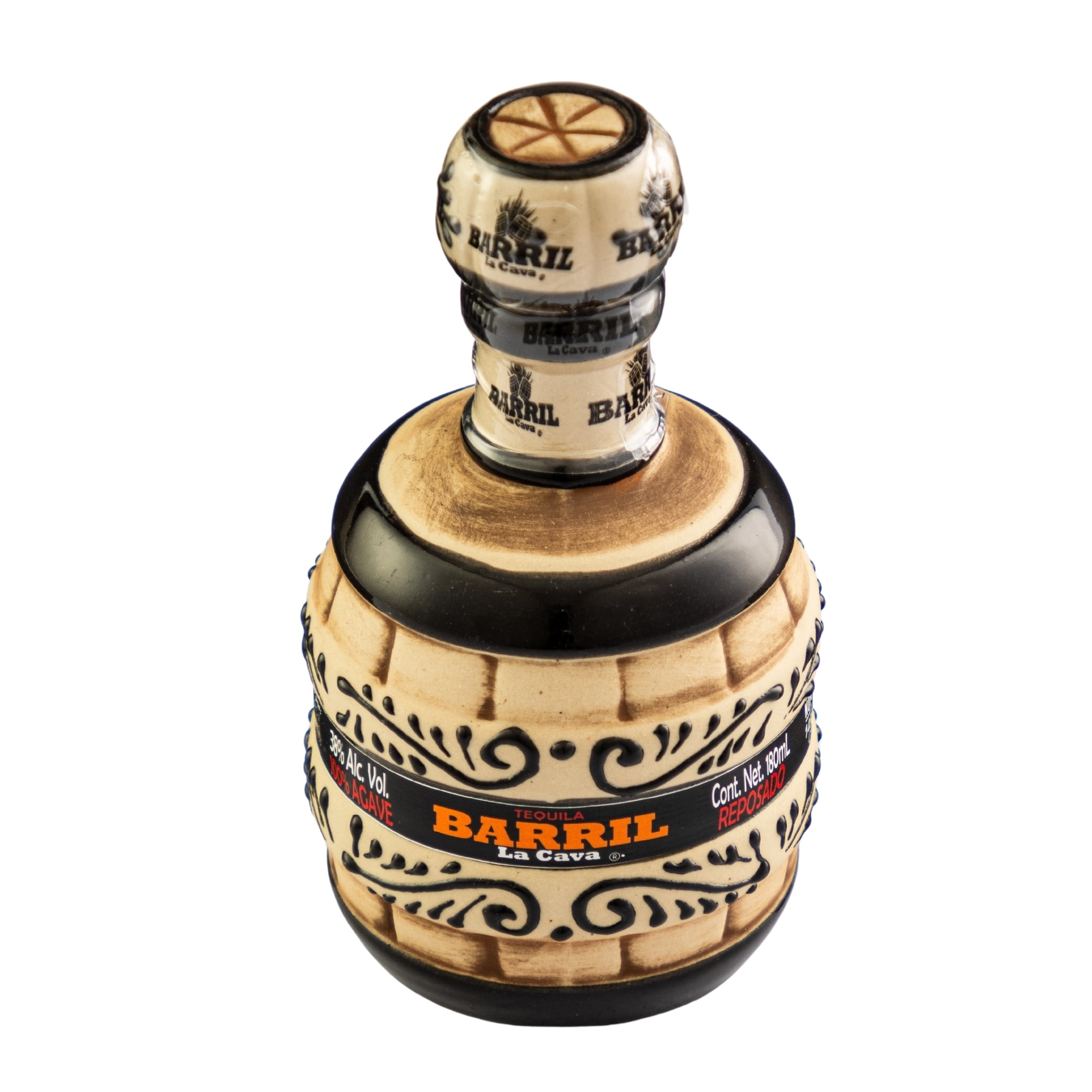 Tequila Barril La Cava Reposado Cerámica 180 Ml Barril La Cava Tequila ...