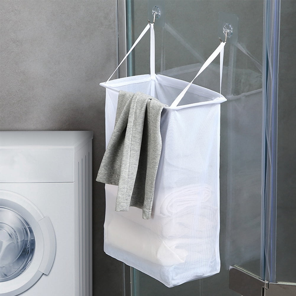 Large Hanging Laundry Hamper, Durable Space Saving Laundry Bag and Wide ...