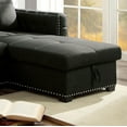 Furniture of America Transitional Faux Linen Lucrista Sectional, Dark ...