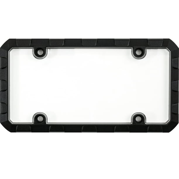 Auto Drive Black and Clear Heavy-Duty License Plate Frame Combo, 92901W ...
