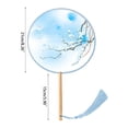 Giaone Round Fan Chinese Pattern Classical Silk Fan Hand Tassels Fan ...