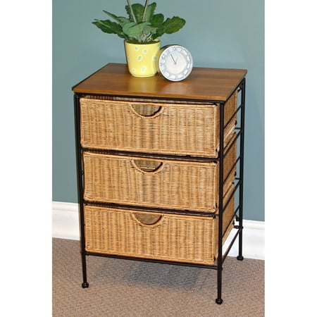 Three Drawer Chest, Wicker - Walmart.com