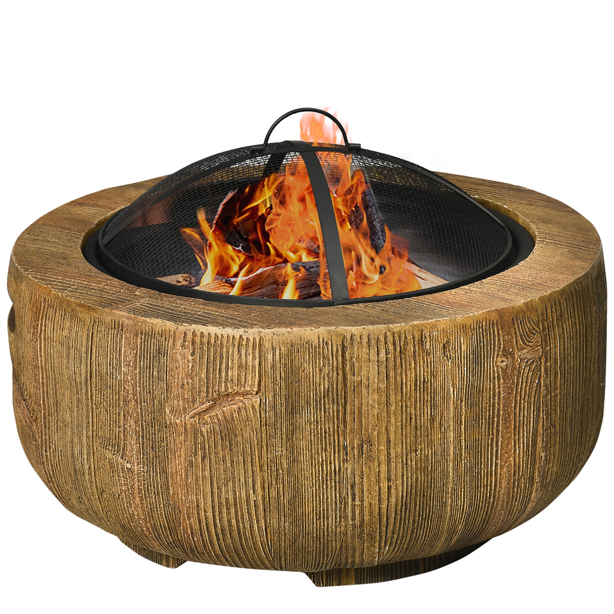 Fire Pit Table Outsunny Fire Pit Coffee Table - Wood-Burning Firepit ...