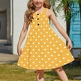 FAHXNVB Girls Sleeveless Dress Kids Crewneck Button Tiered Swing A-Line ...