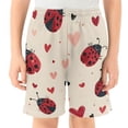 BZSMCE Adjustable Drawstring Casual Shorts With Scarab Heart Pattern ...