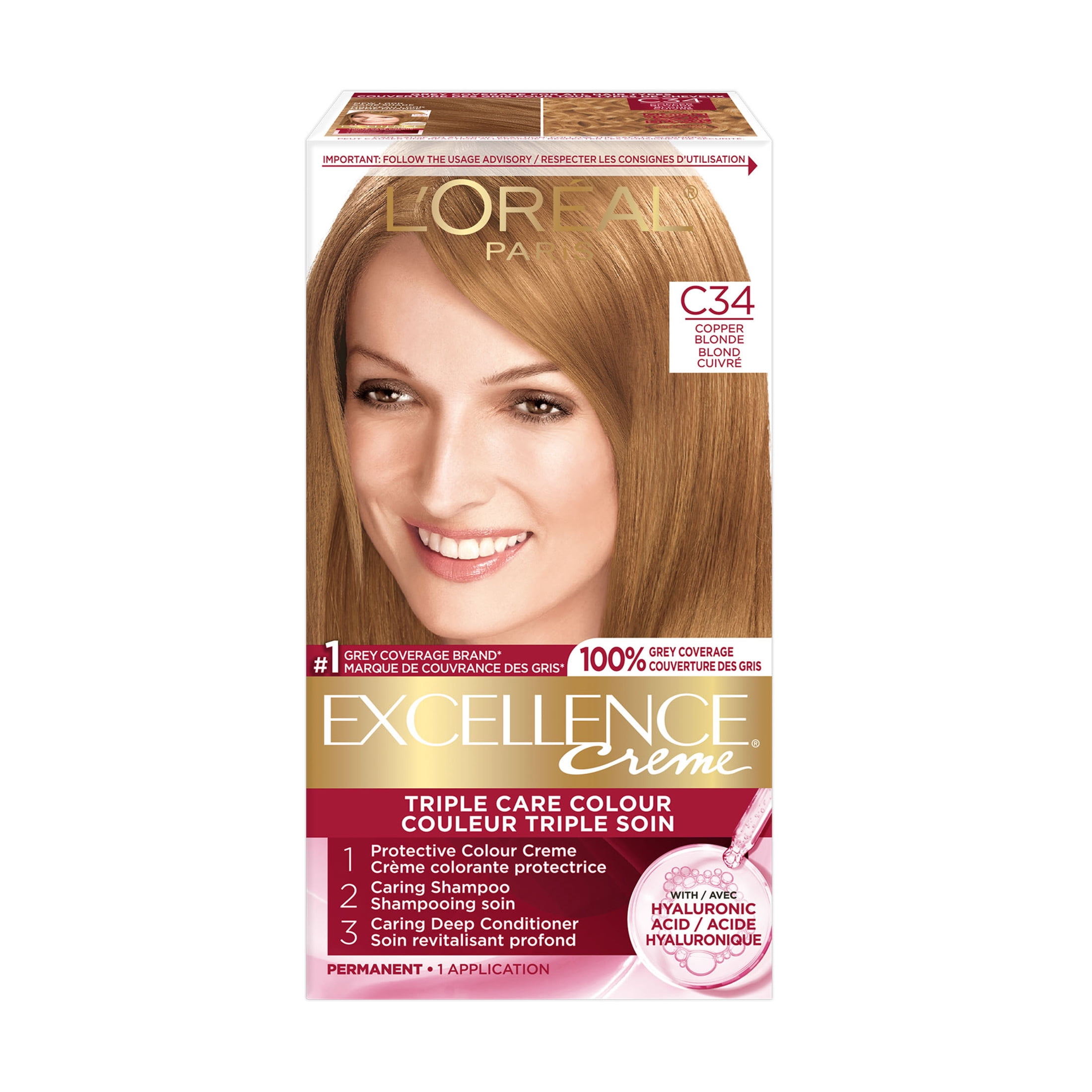 L'Oréal Paris Excellence Crème Hair Dye, Permanent Hair Color with ...