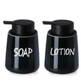 Farmhouse Ceramic Soap and Lotion Dispenser Set, Easy-to-Press Pump ...