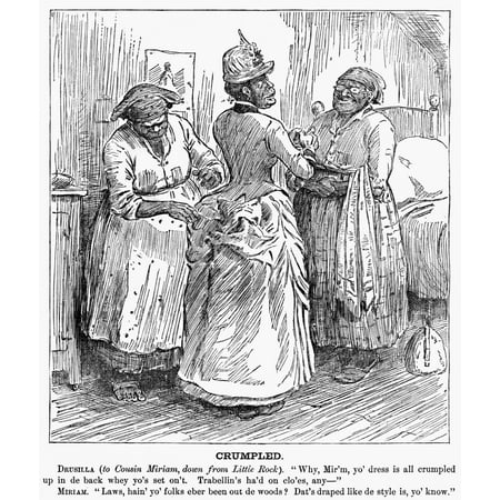 Racial Caricature, 1886. /N'Crumpled.' Caricature Of Rural And Urban ...