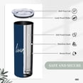 20 oz Stainless Steel Insulated Tumbler - Dark Blue with Elegant ...