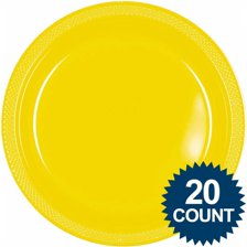 Touch of Color Plastic Dinner Plate, 9", School Bus Yellow, 20 Ct ...