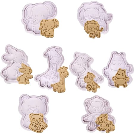 FanShow Set of 8 Animal Cutters, Animal Cookie Cutter Set, Kids Cookie ...