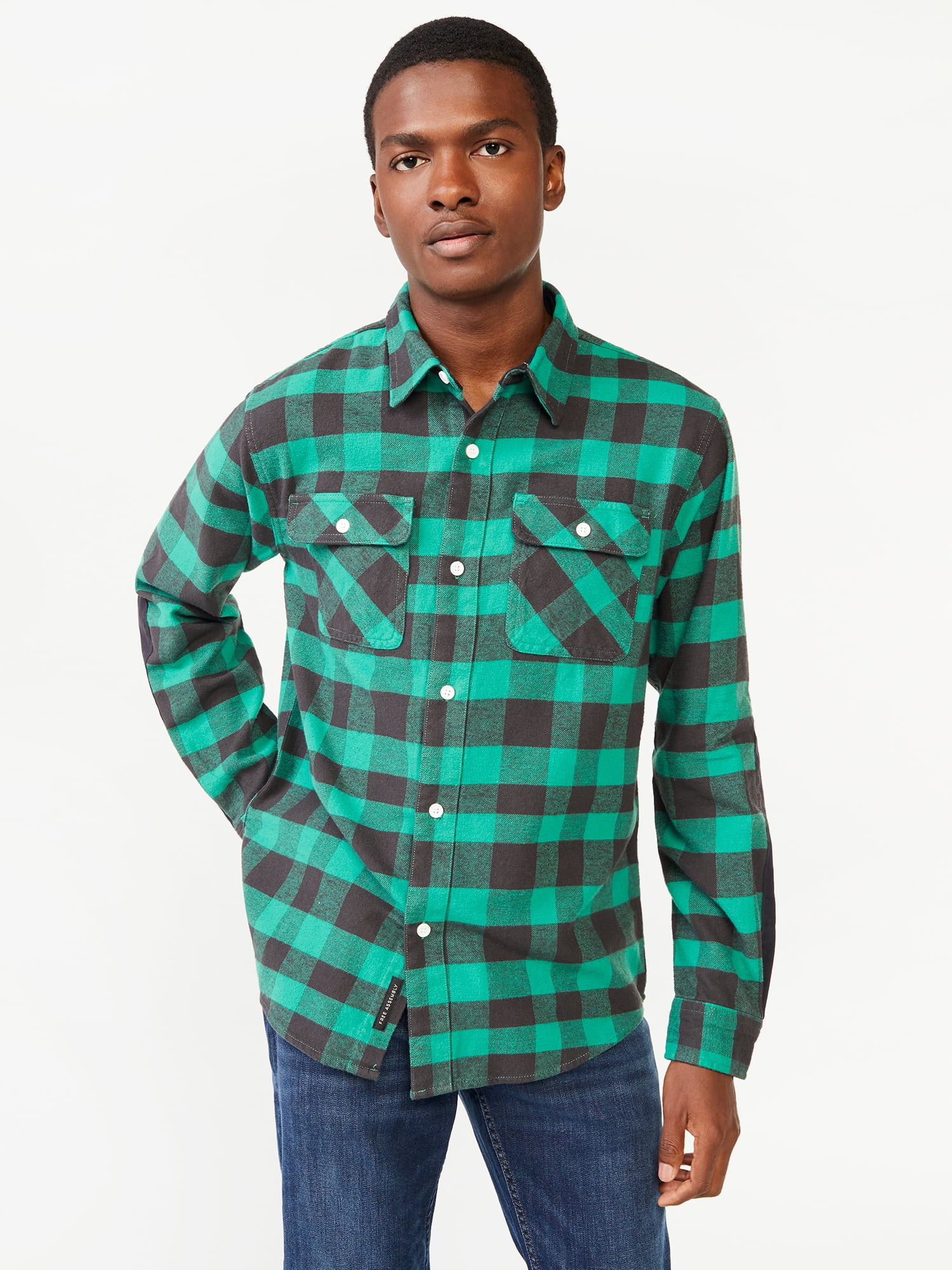 Free Assembly Men's Vintage Inspired Flannel Shirt - Walmart.com