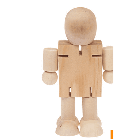 Wooden man white blank wooden robot puppet joint puppet children's ...
