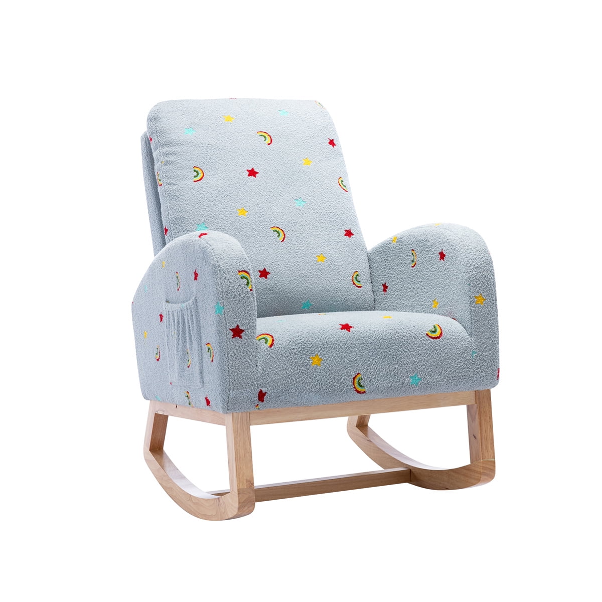 26.8" Nursery Rocking Chair, Mid Century Accent Rocker Armchair with ...