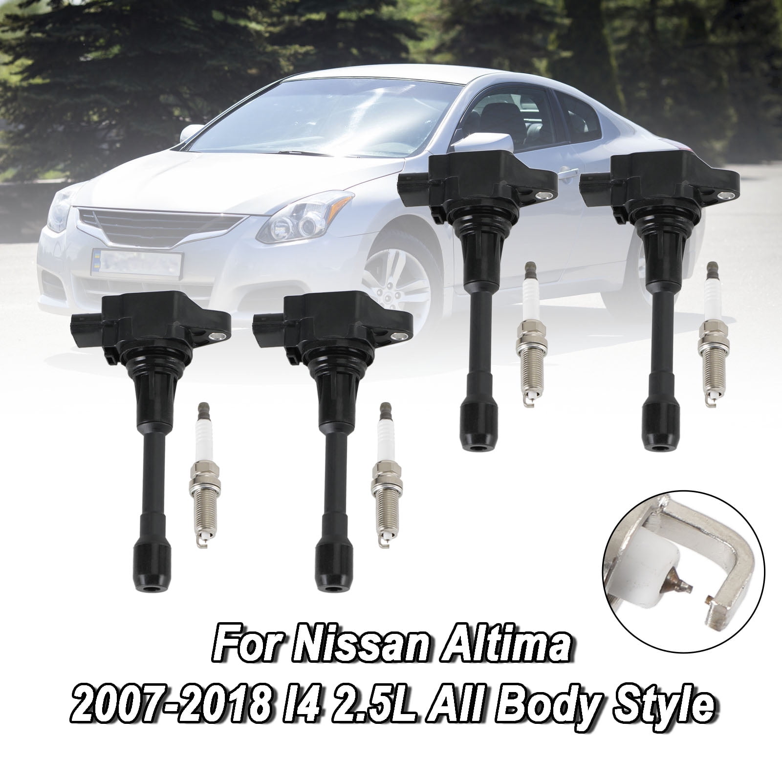 4PCS Ignition Coils Pack For Nissan Altima Sentra Rogue X-Trail Tiida 2 ...